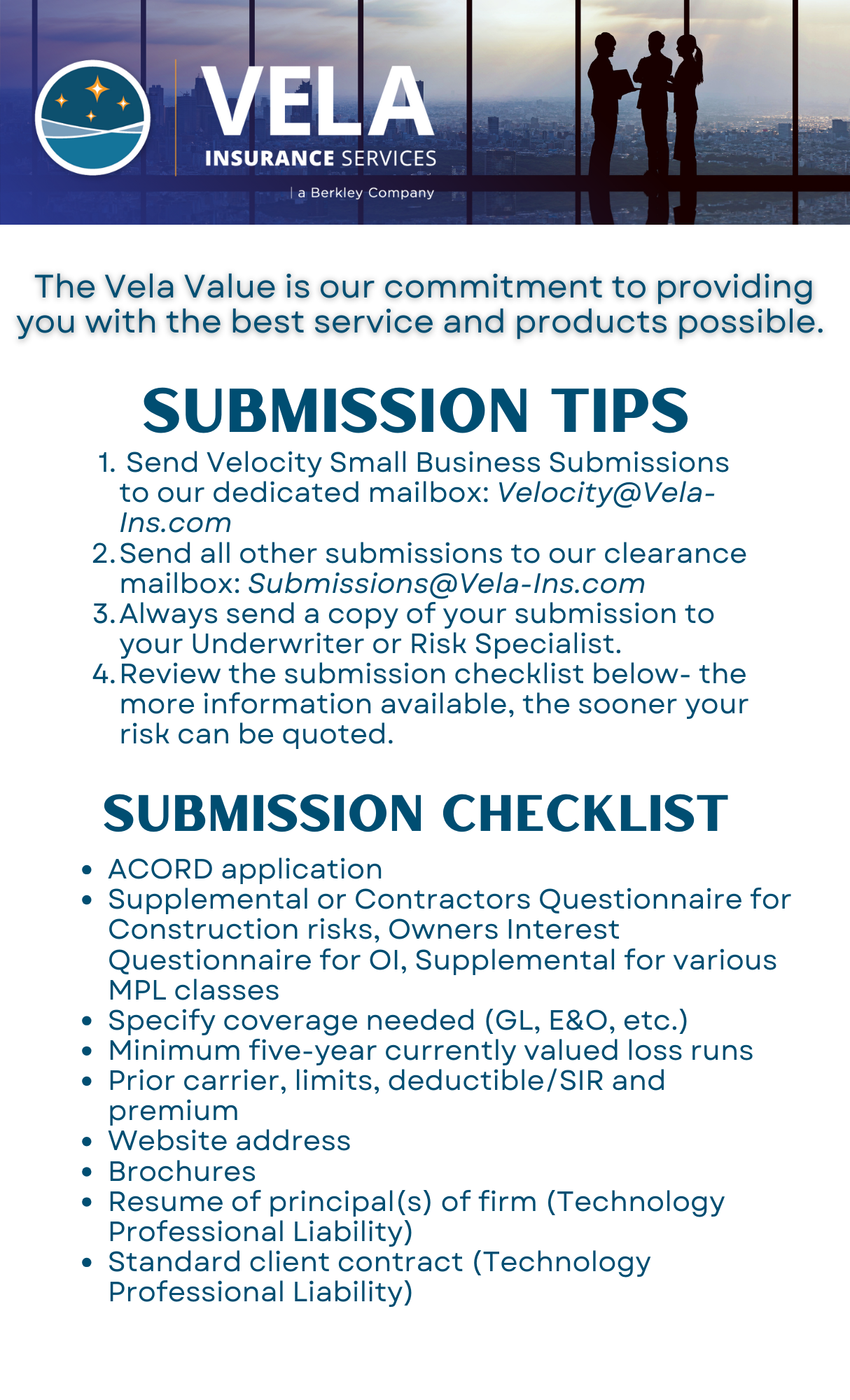 Vela Insurance Services | a Berkley Company